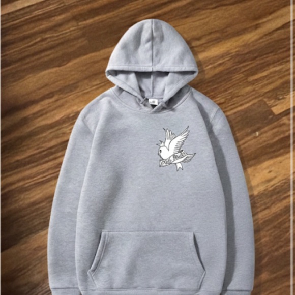 lil peep | Shirts | Rare Lil Peep Cry Baby Dove Tattoo Hoodie Gbc Emo ...